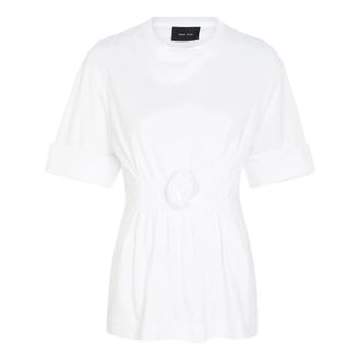Simone Rocha T-shirt Boy &agrave; Manches Fil Rosette Pliss&eacute;es - Femme - Tops - Blanc - Taille: 40 FR