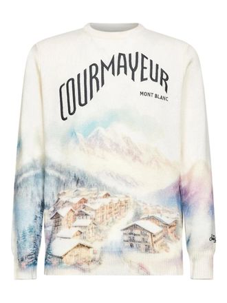 MC2 Saint Barth pull à broderies en jacquard - Tons neutres