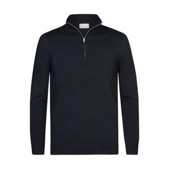 Profuomo Halfzip Navy Pullover Pp2J00010A - - Knitwear - Herren - Blau - S