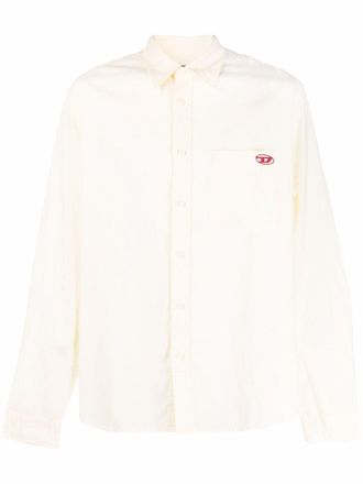 Diesel chemise &agrave; logo brod&eacute; - Jaune