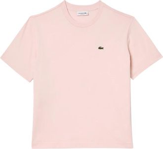 Lacoste Femme, Tops, Rose, Taille: 38 FR T-shirt en coton doux Coupe D&eacute;contract&eacute;e