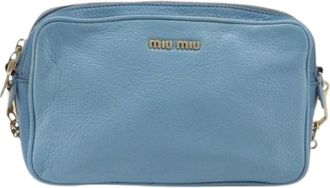 Miu Miu Sac bandouli&egrave;re en cuir Pre-owned - Femme - Pre-owned - Bleu - Taille: ONE Size