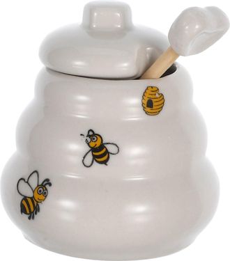 Healifty Gew&uuml;rzglas Mit Bienenmotiv Aus Keramik Salzschale Und Keksdose Mit Deckel Dekoratives G&auml;stegeschenk F&uuml;r K&uuml;che Und Feiern