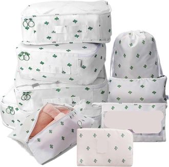 Generic 9 Teile/Satz Reise Veranstalter Lagerung Taschen Koffer Verpackung Set F&auml;llen Tragbare Gep&auml;ck Kleidung Schuh Ordentlich Beutel(Cactus 9-Piece Set)