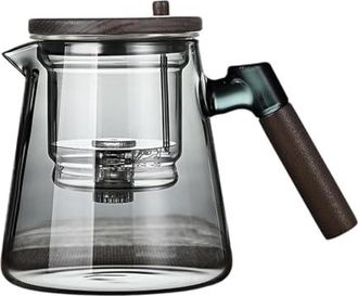 Generico Th&eacute;i&egrave;re en verre pour s&eacute;paration de leau - Th&eacute;i&egrave;re en verre avec contr&ocirc;le par pression, th&eacute;i&egrave;re de s&eacute;paration de leau | Bouilloire &agrave; th&eacute; transparente 