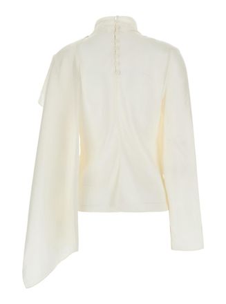 R&oacute;he Womens Silk Top With Scarf Detail White Tops