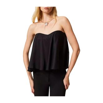 Twinset Satin Bustier Top - - Blouses & Shirts - Damen - Schwarzk - M