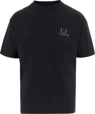 C.P. Company C.p. Company, Homme, Tops, Noir, Taille: L T-shirt Confort Logo Jersey 30/1