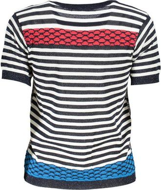 Desigual Strickpullover Stilvolles Damenpullover Blau mit Kontrastdetails und Rundhalsausschni