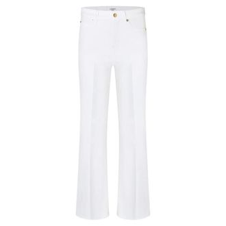 Cambio Wei&szlig;e Flared Jeans mit Fransensaum - - Jeans - Damen - Wei&szlig; - L