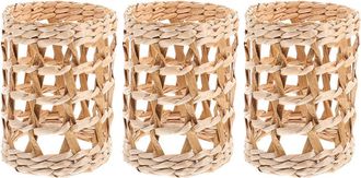 BESPORTBLE 3 St&uuml;ck Gewebte Becherh&uuml;llen Hitzebest&auml;ndig rutschfest Nat&uuml;rliche Strohfasern f&uuml;r Glasflaschen und Thermobecher Dekorative Trinkbecherh&uuml;llen f&uuml;r Zuhau