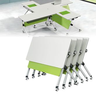 Generic Modularer Konferenztisch, gro&szlig;e Klappplatte mit leisen Rollen - Design f&uuml;r Homeoffice-Meetings, kollaborative Arbeitsbereiche und Veranstaltungsr&auml;ume