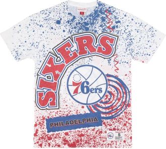 Mitchell & Ness NBA Team Burst Tee Phi76e - - Tops - Herren - Mehrfarbig - L