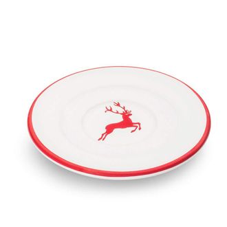 Gmundner Keramik Unterteller Espresso Gourmet Durchmesser : 11 cm rubinroter Hirsch Geschirr, handgemacht in &Ouml;sterreich