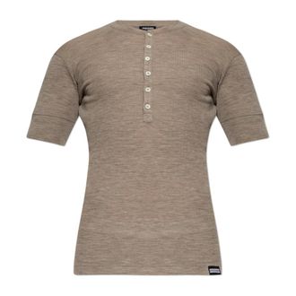 Dsquared2 T-shirt en laine - Homme - Tops - Brun - Taille: XL
