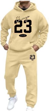 Generic Sweat a Capuche Homme Hooded Sweatshirt Ensemble Hoodie Sport pour Homme et Femme avec Impression Lettre, Manches Longues pour Automne et Hiver