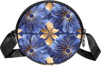 Generic Petit sac &agrave; bandouli&egrave;re circulaire pour femme, petit sac &agrave; bandouli&egrave;re avec fermeture &eacute;clair et bretelles r&eacute;glables style d&eacute;contract&eacute; pour femmes et f