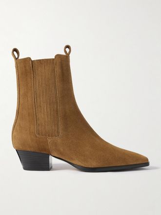 Aeyde Agata Ankle Boots Aus Veloursleder - Braun