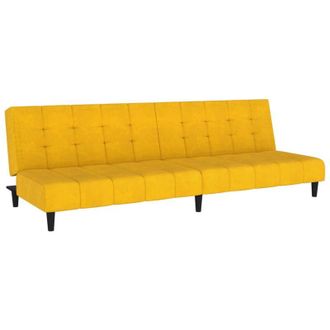 vidaXL Schlafsofa 2-Sitzer Gelb Samt - Vidaxl