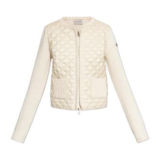Moncler Cardigan mit gesteppter Vorderseite - - Knitwear - Damen - Beige - L