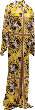 Valentino Garavani Womens Yellow Paisley Print Wide-Leg Jumpsuit