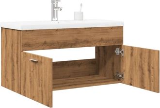 vidaXL vidaXL Waschbeckenunterschrank mit Einbaubecken Artisan-Eiche