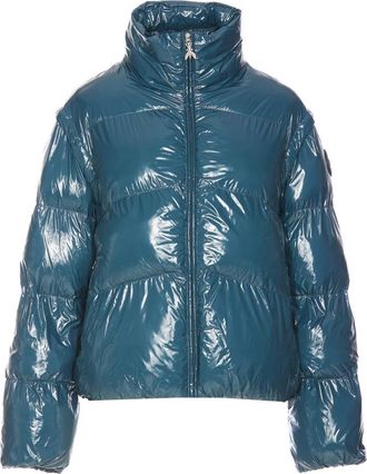 Patrizia Pepe Femme, Vestes, Vert, Taille: 36 FR Doudoune Verte avec Fermeture Éclair