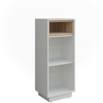 Vicco Armoire Midischrank Beatrice, Blanc/Sonoma, 38x93cm avec 3 compartiments
