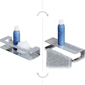 Tiger Caddy 2-in-1 Duschablage und Handtuchhalter, Einsatz als Duschkorb oder als Handtuchhalter mit Ablage m&ouml;glich, Edelstahl, Farbe: Chrom BxHxT: 35 x 7 x