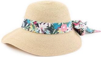 Au Printemps Paris Chapeau paille &agrave; ruban en papier