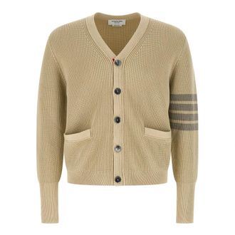 Thom Browne Garment Dyed 4-Bar Cardigan - - Knitwear - Herren - Beige - L
