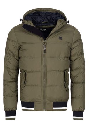 Indicode Herren Bacon Steppjacke in Daunenjacken-Optik | Winterjacke &Uuml;bergangsjacke Army, M