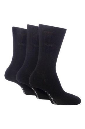Glenmuir Homme classique bambou plaine Chaussettes Paquet de 3 Noir 41-46