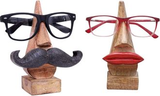 Generic Brillenhalter aus Holz, handgefertigt in Form einer Nase, f&uuml;r Brillen und Schnurrbart