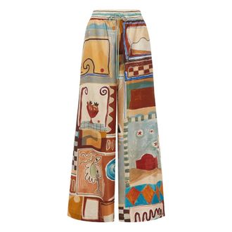 Alemais Femme, Pantalons, Multicolore, Taille: 36 FR Michelle Silk Pant