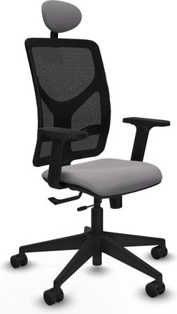 Piqueras y Crespo B&uuml;rostuhl, Netzstoff, mit 2D-Armlehnen, h&ouml;henverstellbare Lendenwirbelst&uuml;tze und festes Kopfteil, ausgestattet mit Syncro/Traslack und Schneideschaum,