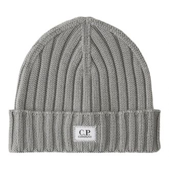 C.P. Company Merino Logo Beanie- griffin grau - - Accessories - Herren - Grau - ONE SIZE