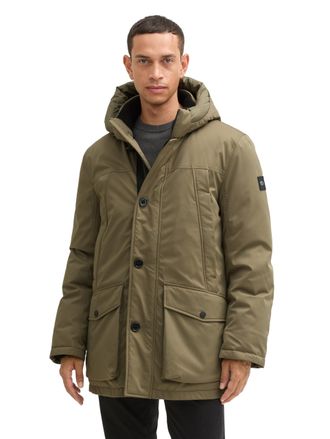 Tom Tailor Herren 1041321 Arctic Winterpaka mit Abnehmbarer Kapuze, 11848-Jungle Soil Green, L