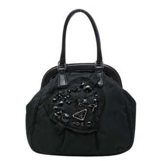 Prada Pre-owned Sac de soir&eacute;e coeur en nylon - Femme - Pre-owned - Noir - Taille: ONE Size