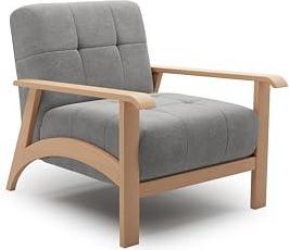 Cavadore Cavadore Sessel Billan / Polstersessel im skandinavischen Design mit massivem Holzgestell in Buche / 78 x 88 x 106 / Mikrofaser, Grau