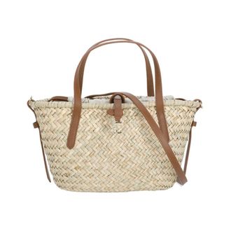 Coccinelle Femme, Sacs, Beige, Taille: ONE Size C-Me Woven Leather-Trim Tote