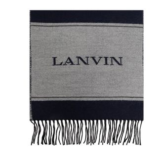 Lanvin Wollschal mit Logo - - Accessories - Damen - Grau - ONE SIZE