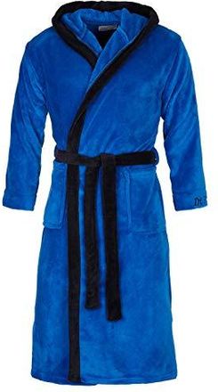 Di Ficchiano hommes MONZA peignoir à capuche peignoir hommes vêtements de nuit peignoir de sauna éco tex standard 100 vérifié - 3 XL Bleu Noir