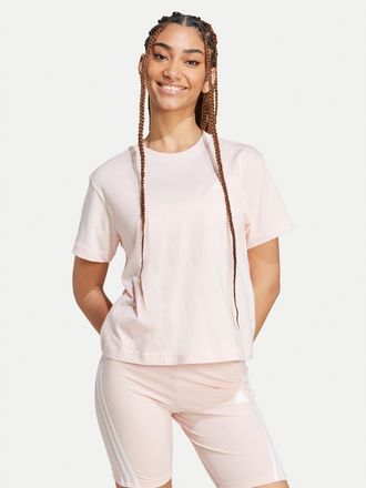 adidas T-Shirt Essentials Small Logo JH3694 Rosa Slim Fit