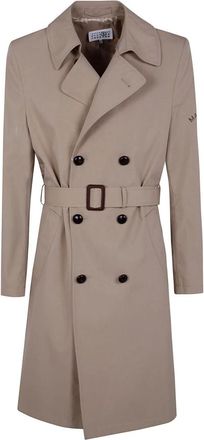 Maison Margiela Homme, Manteaux, Beige, Taille: M Trench-coat crois&eacute; &agrave; ceinture