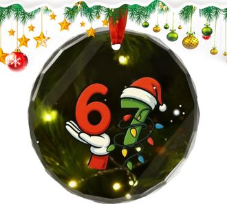 Generico Christmas Tree Number 67 Ornaments - Lustiger Weihnachtsmann 6-7 Theme Dekoration | Keepsake Christmas Door Ornament | Santa Says Decor f&uuml;r Indoor Out