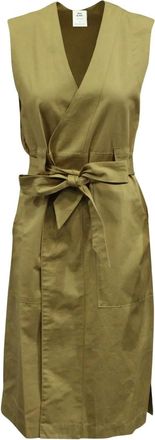 IRIS & INK robe mi-longue sans manches à taille ceinturée - Vert