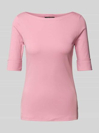 Lauren Ralph Lauren T-Shirt mit geripptem U-Boot-Ausschnitt Modell JUDY