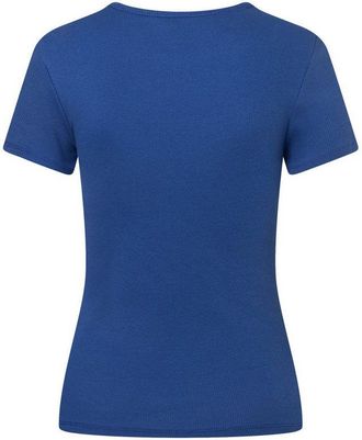 More & More Kurzarmshirt schmales Basic-Stretch-Rippshirt