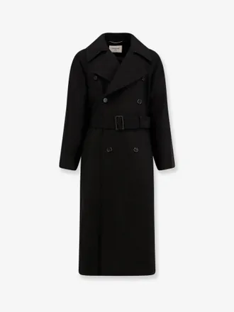 Saint Laurent Certified wool coat with belt - SAINT LAURENT - gender_Man